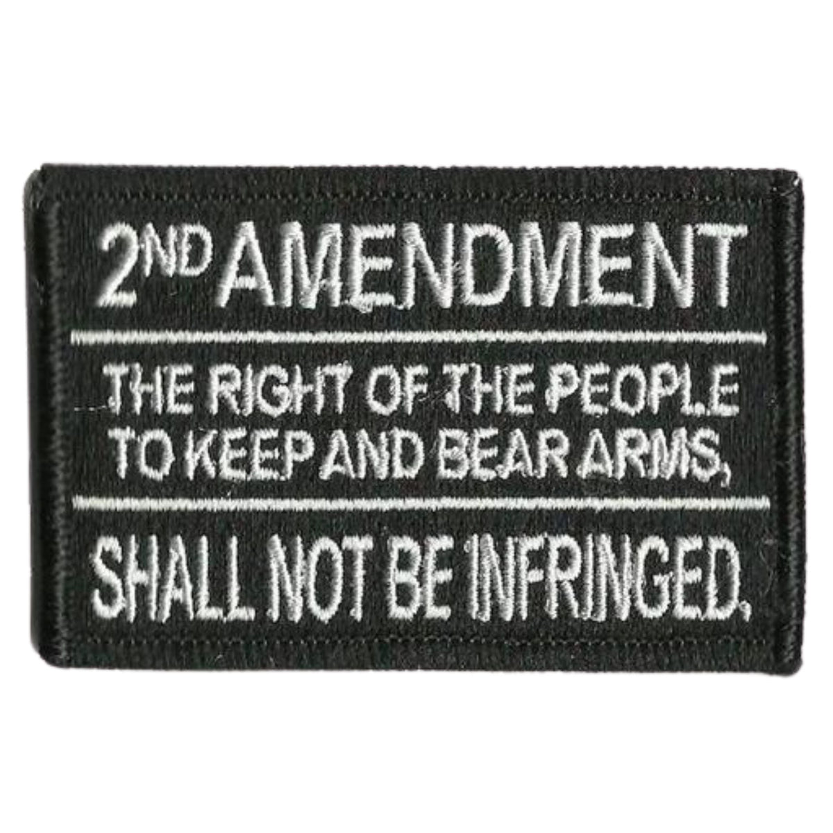 2nd Amendment Embroidered Patch - Black White| Notchgear.com