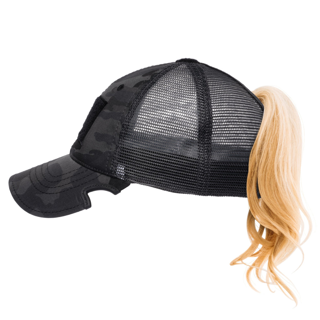 Adjustable Mesh Snapback IZUS Ponytail Baseball Hat - With Ponytail ...