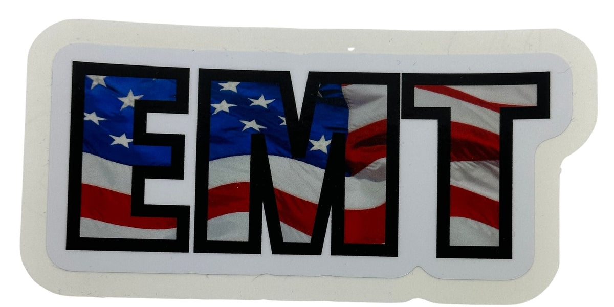 EMT US Flag Letters Decal - Red-White-Blue | Notch