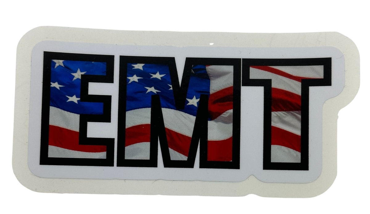EMT US Flag Letters Decal - Red-White-Blue | Notch