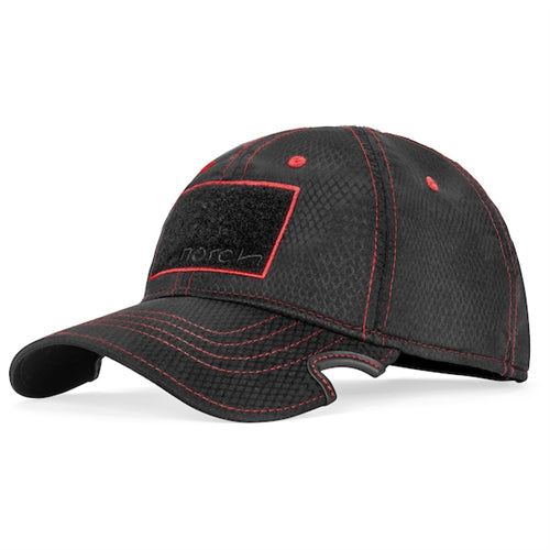 Notch Adjustable: Black/Red Athlete Operator Hat